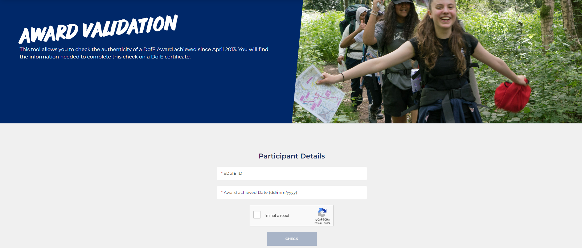 DofE Award validation – DofE