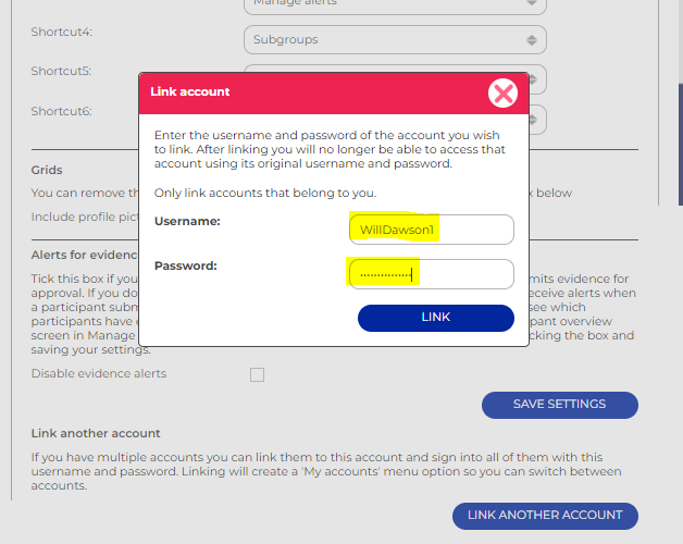 Linking Accounts Example - July 2024 – DofE