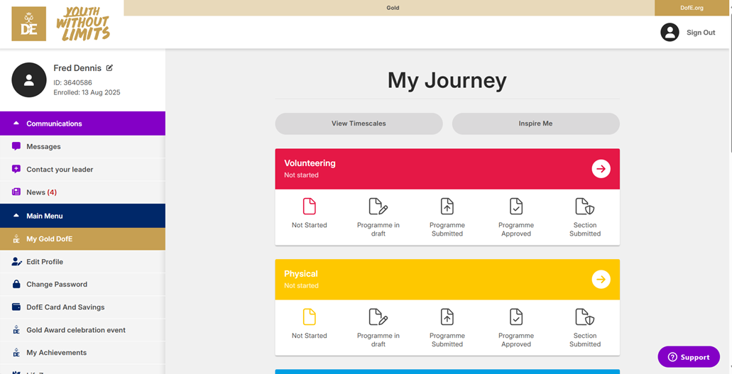 Basic info (eDofE) – DofE