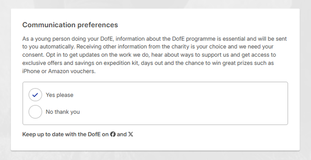 Basic info (eDofE) – DofE