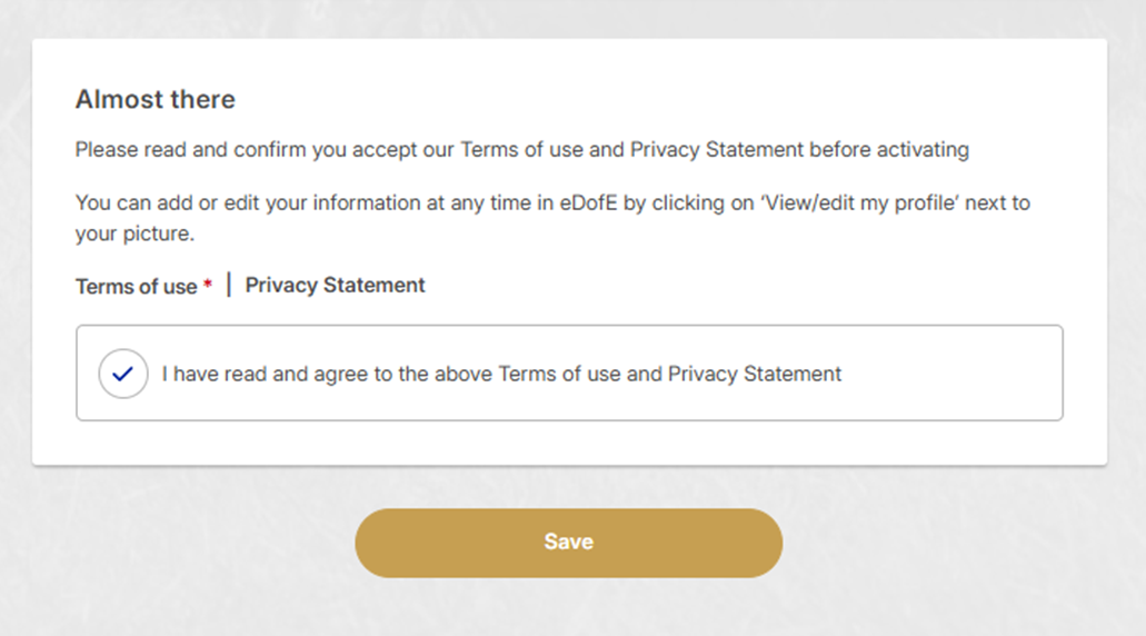 Basic info (eDofE) – DofE