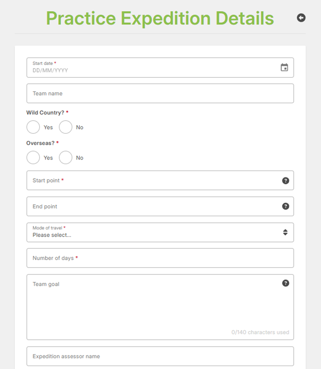 Expedition section (eDofE) – DofE