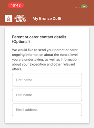 DofE App - Basic Info – DofE