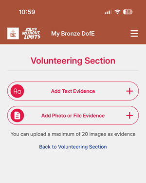 DofE App - How do I add evidence? – DofE