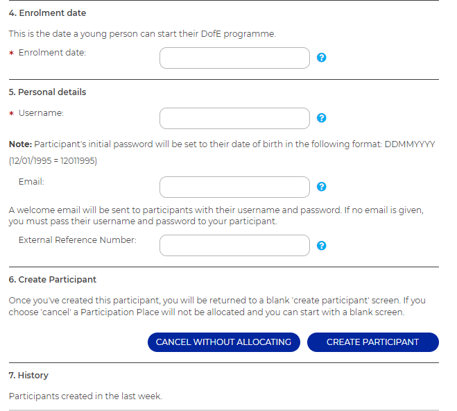 How do I create a participant on eDofE? – DofE