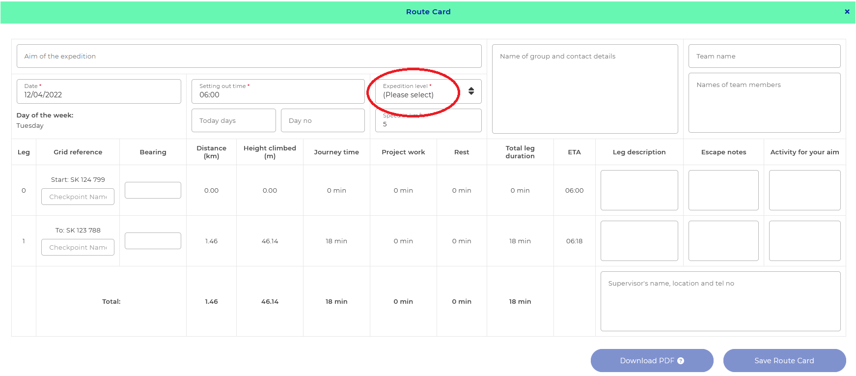 How do I create/edit my route card? – DofE