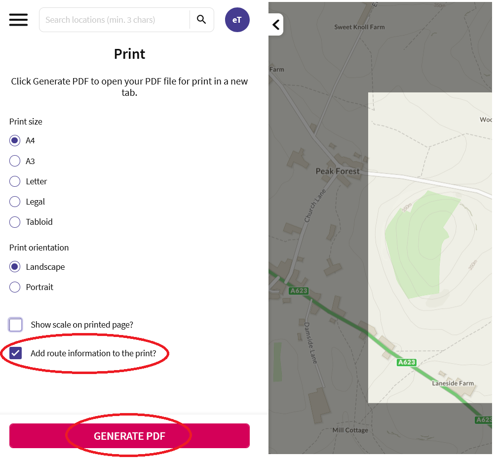How do I print my eDofE map in PDF format? – DofE
