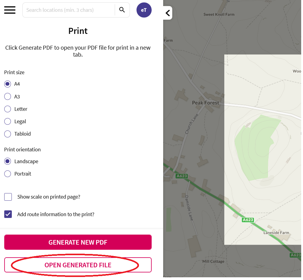 How do I print my eDofE map in PDF format? – DofE