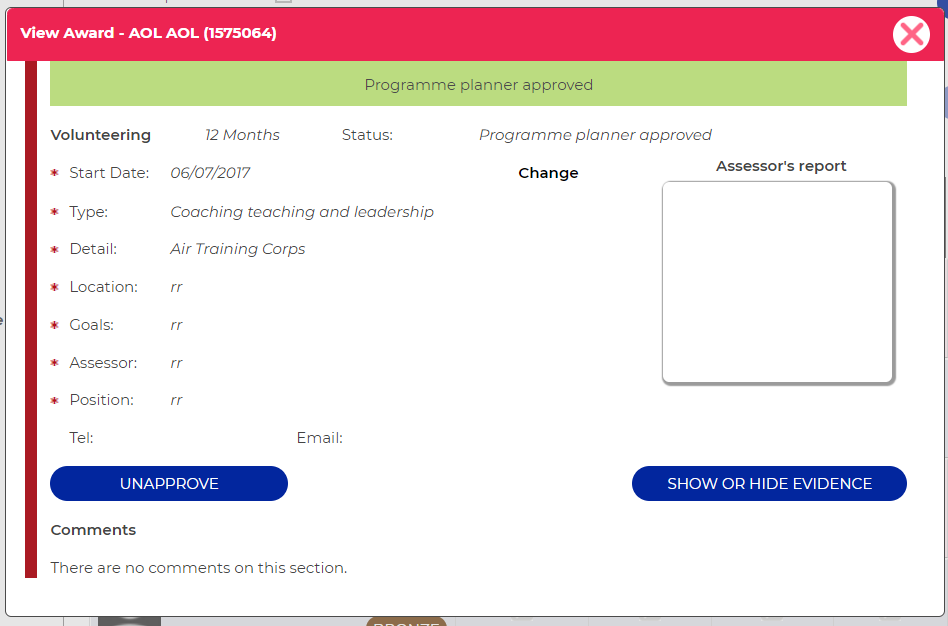 How do I directly approve a participants programme planner? – DofE